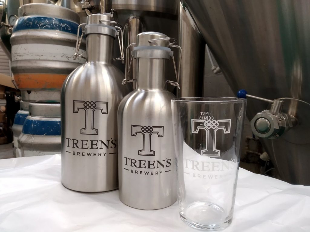 Stainless Beer Growlers- 2 sizes available : Treen's Brewery Cornish Ale